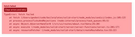 fetch failed · issue 467 · solidjs solid start · github