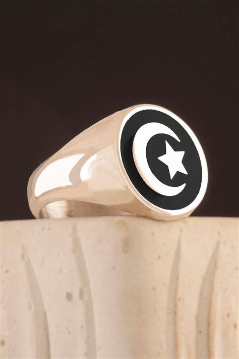 Silver Malcolm X Ring Shiny Silver Ring Black Stone Men Ring Everyday Jewelry Anniversary