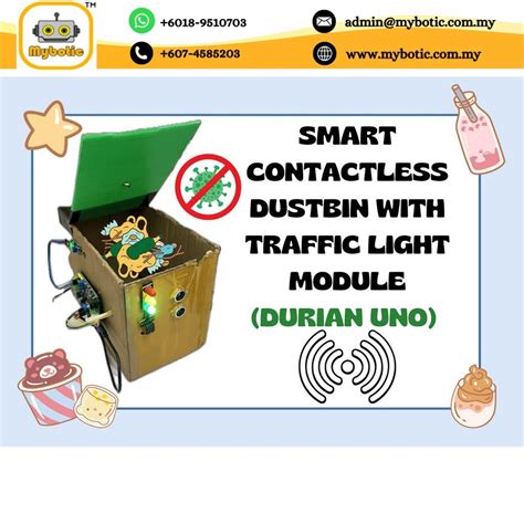 arduino smart contactless dustbin with led traffic light module and