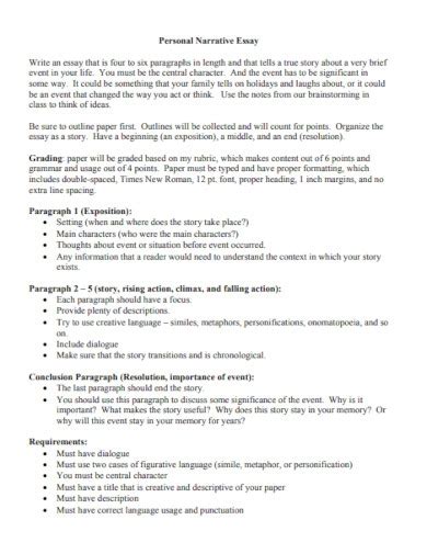 5 Paragraph Narrative Essay Outline
