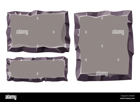 set stone game menu panels textured ui frames interface template in