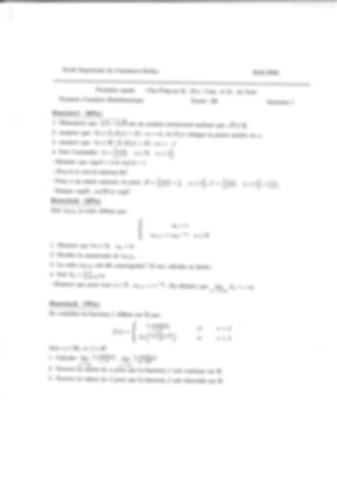 SOLUTION Examen D Analyse Math Matique 2 Studypool