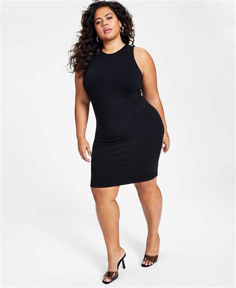 Bar Iii Trendy Plus Size Bodycon Crepe Dress Created For Macys Macys