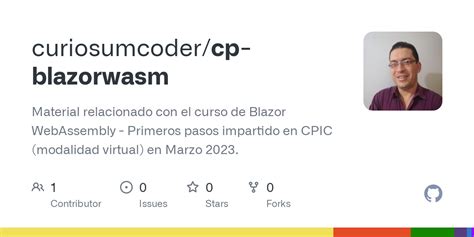 GitHub Curiosumcoder Cp Blazorwasm Material Relacionado Con El Curso