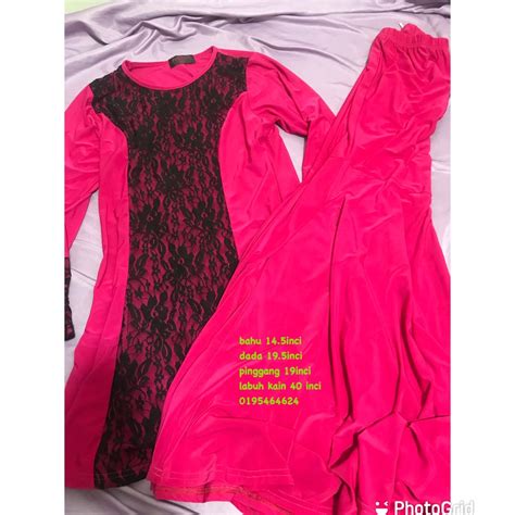 Baju Kurung Hot Pink Women S Fashion Muslimah Fashion Baju Kurung Sets On Carousell