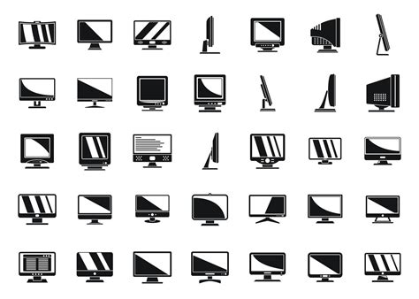 Monitor Icons Set Simple Vector Computer Screen 8882599 Vector Art At Vecteezy