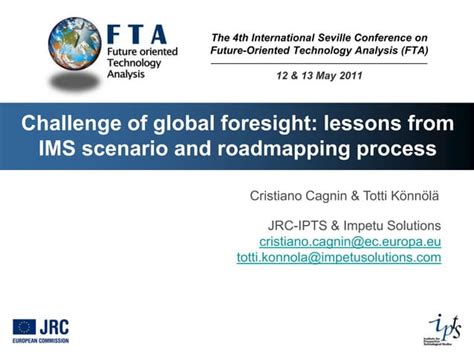 Global Foresight Lessons From Scenario And Roadmapping Exercise On