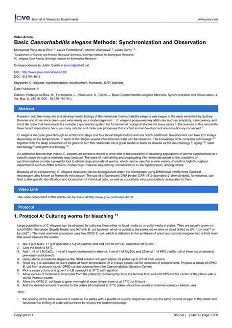 pdf basic caenorhabditis elegans methods synchronization and observation