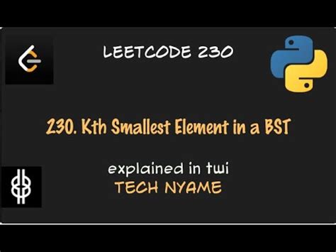 Kth Smallest Element in a BST - Leetcode 230 - Python - Twi - YouTube