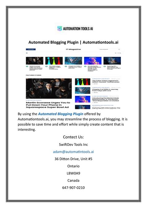 ppt automated blogging plugin automationtools powerpoint presentation id 13975571