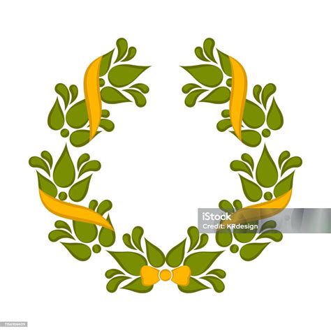 Isolated Colored Laurel Wreath Icon Vector Stock Illustration