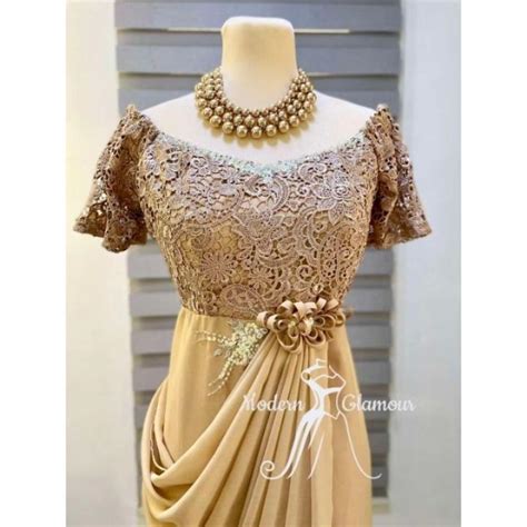 Sale！ Mocha Ninang Principal Sponsor Mother Of The Bride Groom S Gown