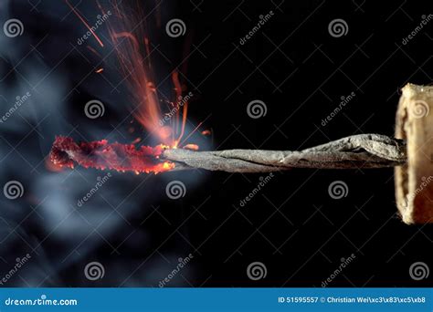 Burning Firecracker Stock Image Image Of Fire Glowing 51595557