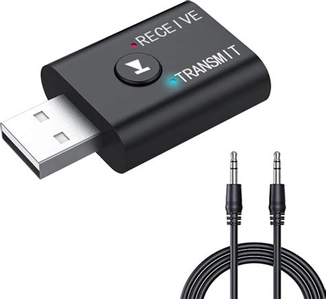 Techonto Bluetooth 5 0 2 In 1 Transmitter And Receiver Converter Wireless Audio Adapter For Car
