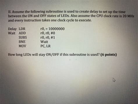 Solved Ii Assume The Following Subroutine Is Used To Create