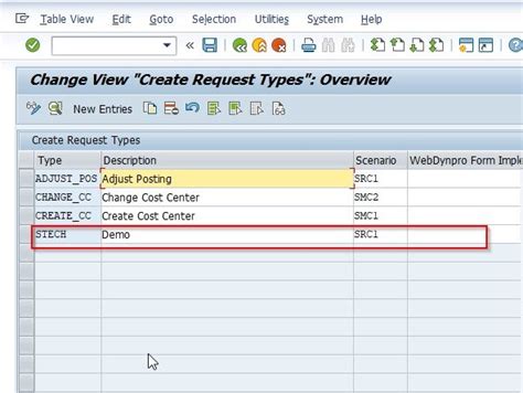 Request Type In Sap