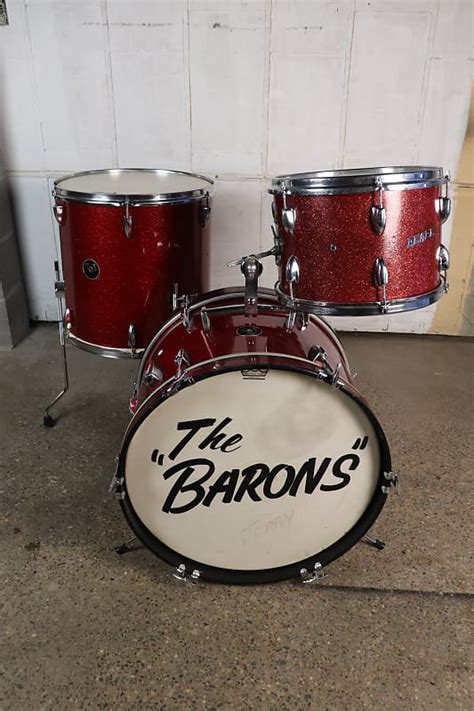 Pearl Zim Gar 3pc Drum Kit Set 201613 Red Sparkle Vintage Reverb