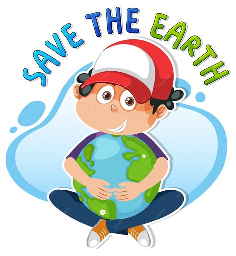 Premium Vector Save The Earth Text For Banner Or Poster Design