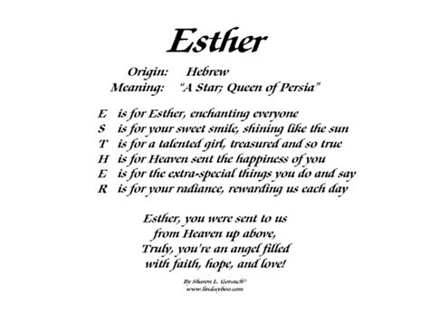 Meaning Of Esther Lindseyboo