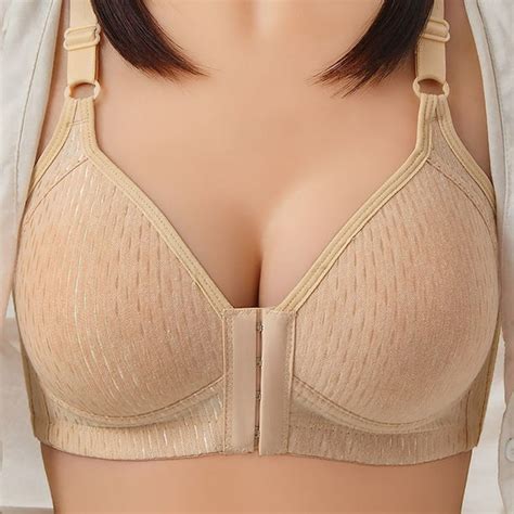 Ozmmyan Wirefree Bras For Women Plus Size Front Closure Lace Bra