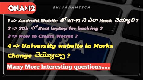 Cyber Security Ethical Hacking QnA Episode 12 Shiva Ram Tech