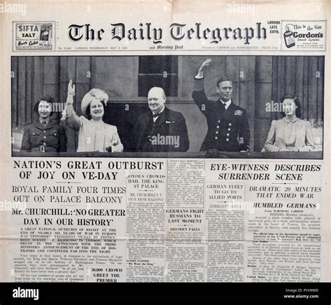 Daily Telegraph Newspaper Headline King George Vi Queen And Daughters