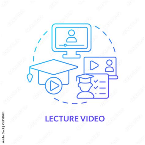 Vektorová Grafika „lecture Video Blue Gradient Concept Icon Microlearning Example Abstract Idea
