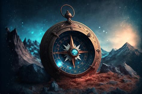 Premium Photo Old Compass Background