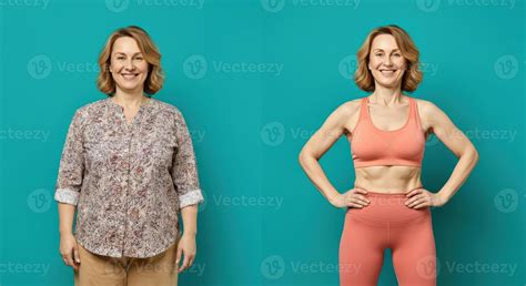 Transformation Journey Health And Fitness Before And After Concept