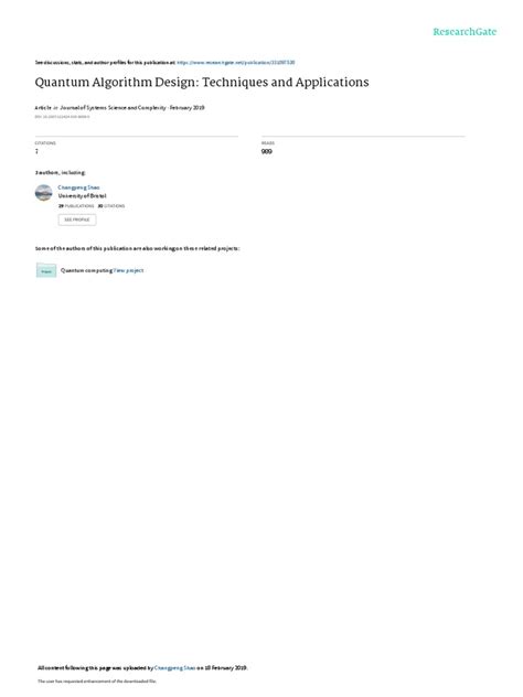 quantum algorithm design techniques and applications pdf quantum