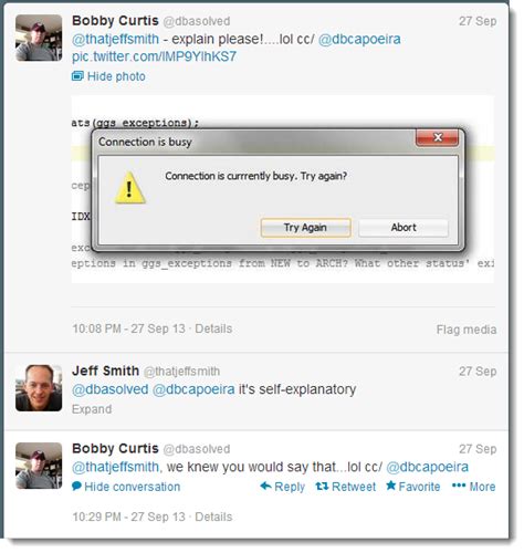 Oracle SQL Developer And The Dreaded Connection Busy Message