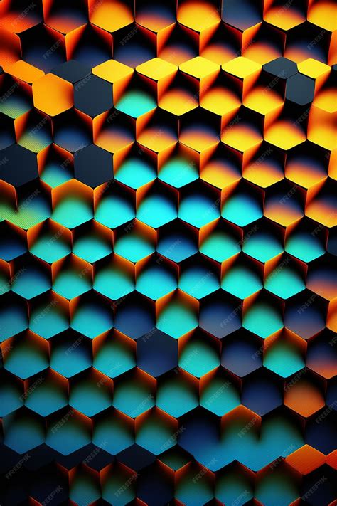 Premium Ai Image Gradient Hexagon Shape Pattern Background