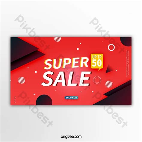 Red Abstract Color Block Promotion Banner Psd Free Download Pikbest