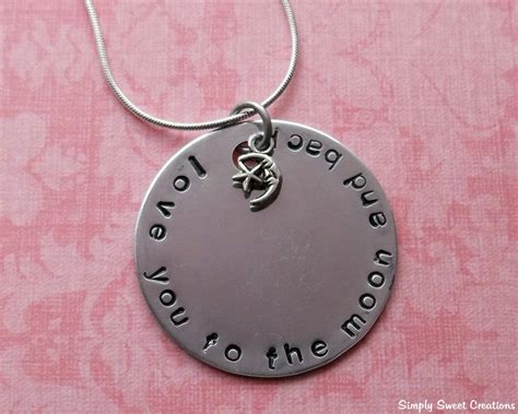 Handstamped Love You To The Moon And Back Necklace Etsy