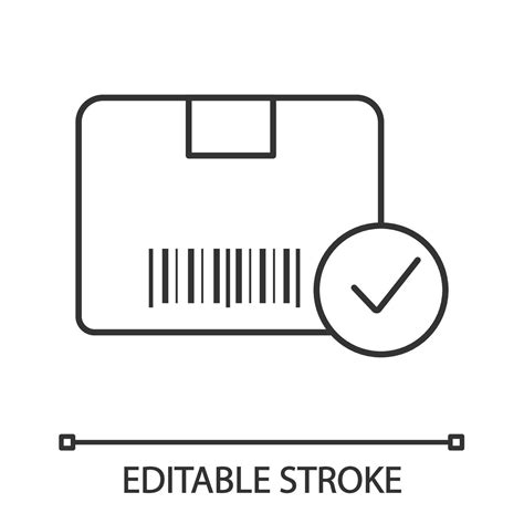 Approved Delivery Linear Icon Successful Package Receipt Thin Line Illustration Verification