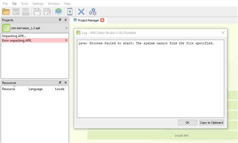 Java Process Failed To Start The System Cannot Find The File