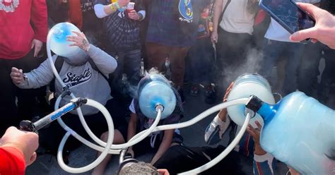 Pot Heads Party For 420 With 10ft Joint Weed Professor And Super Mario