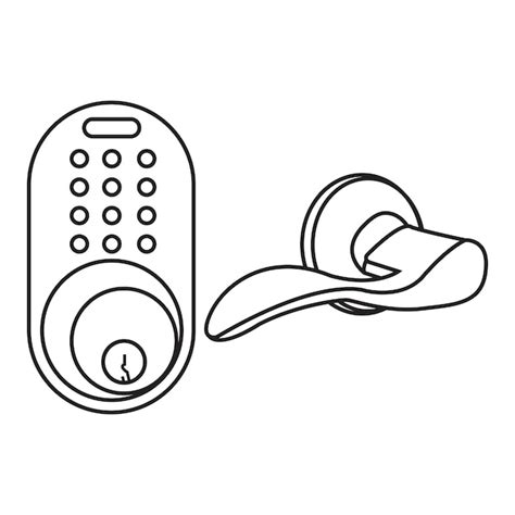 Premium Vector Smart Door Lock Smart Home Security System Keyless Door Lock Outline