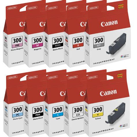 Canon Imageprograf Lucia Pro Pfi 300 Ink Cartridge 10 Set Superoffice