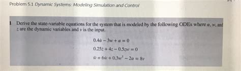 Solved Problem 51 Dynamic Systems Modeling Simulation And