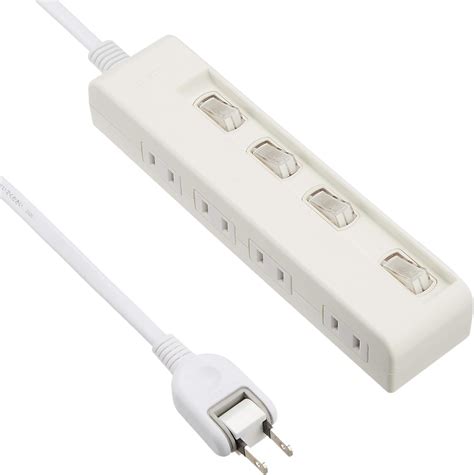 Amazon エレコム 電源タップ コンセント 個別スイッチ 省エネ スイングプラグ 横挿し 4個口 2m ホワイト T E5c