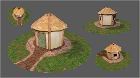 3d Model Simple Stylized Hay Hut Vr Ar Low Poly Cgtrader
