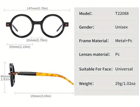 Mens Round Frame Flat Lens Glasses Trendy Color Pc Glasses Vintage Decorative Eyewear Temu Kuwait