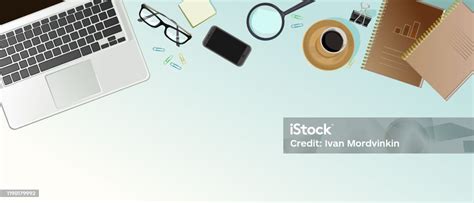 사무실 책상 벡터 위에서 볼 수 있습니다 소셜 네트워크에 사이트 포스터 광고 프로필의 디자인 직장 엉망 책 노트북 펜 연필 학교 학생 교사 아티스트 프로그래머 프리랜서