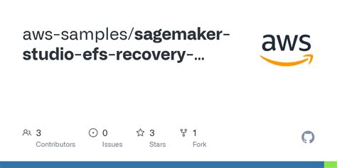 GitHub Aws Samples Sagemaker Studio Efs Recovery Serverless