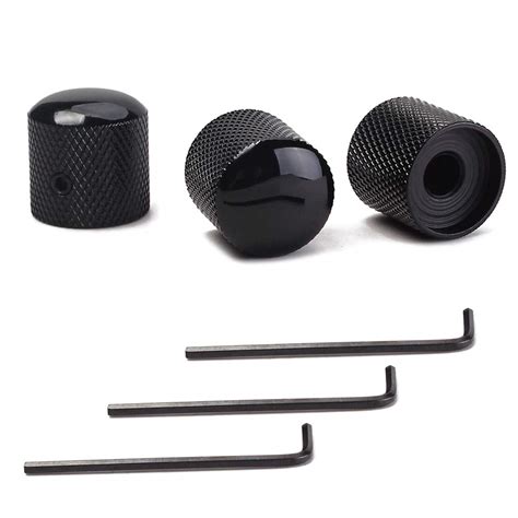 Kaiy Set Of 3 Black Metal Guitar Control Knob