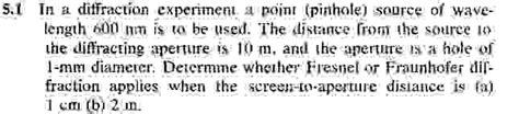 Solved 5 1 ﻿in And Diffraction Experiment A Point Pinhole