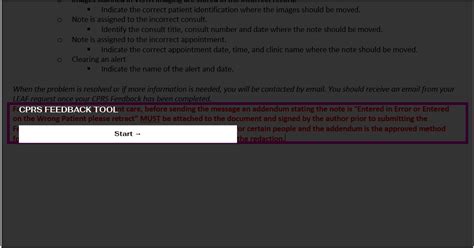 Cprs Feedback Tool