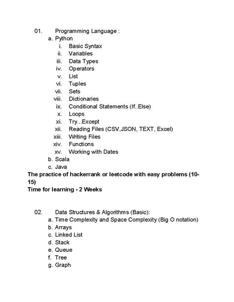 Step By Step Guide For Data Engineering 01 Programming Language A