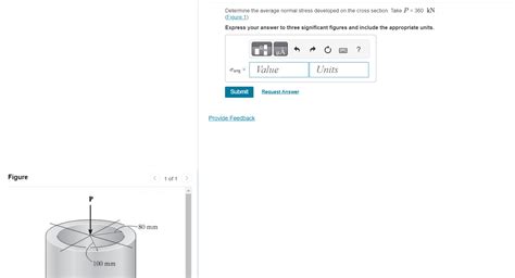 Solved Determine The Average Normal Stress Developed On The Chegg